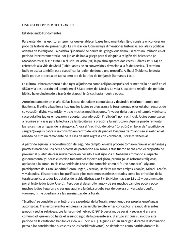 Historia Del Primer Siglo | PDF | Fariseos | Pueblos antiguos del ...