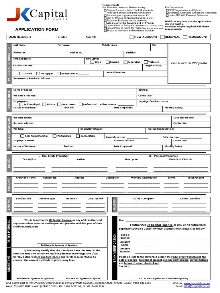 JK Application Form | PDF | Business | Money
