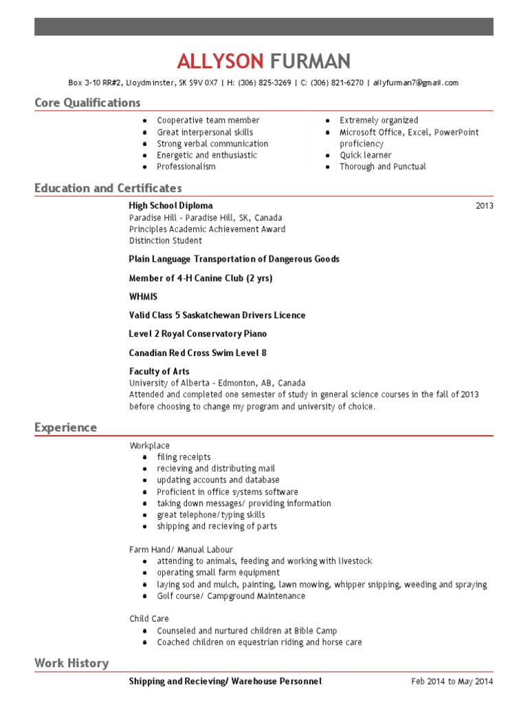 Allyson Furman Resume | PDF