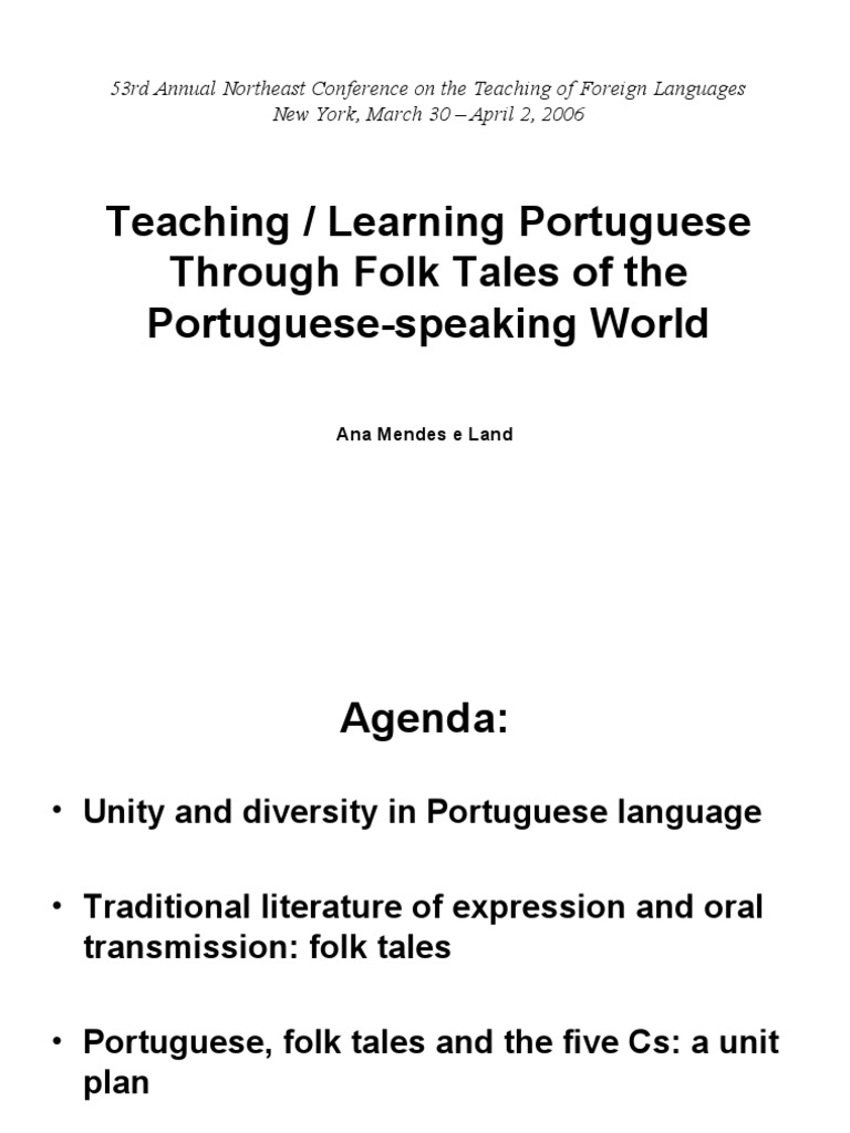 Teaching Portuguese Through Folk Tales | PDF | Portuguese Language ...