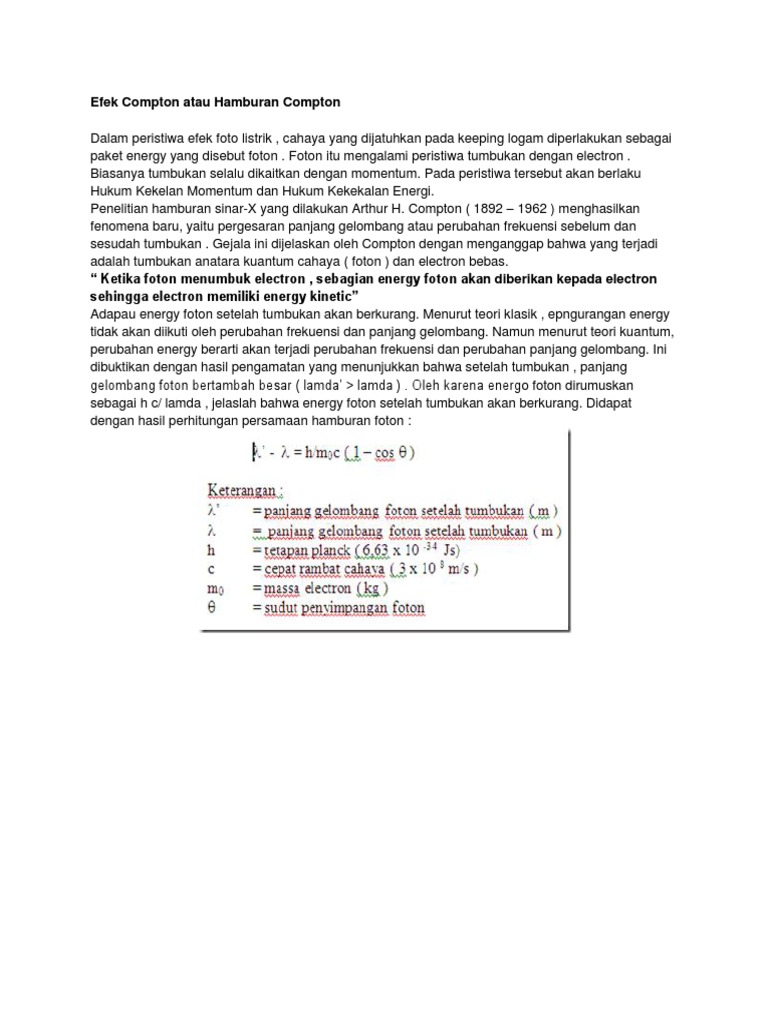 Efek Compton dan Hamburan Sinar-X | PDF