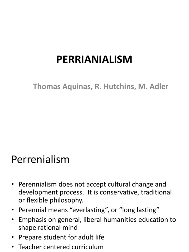 Understanding Perennialism in Education | PDF | Science & Mathematics