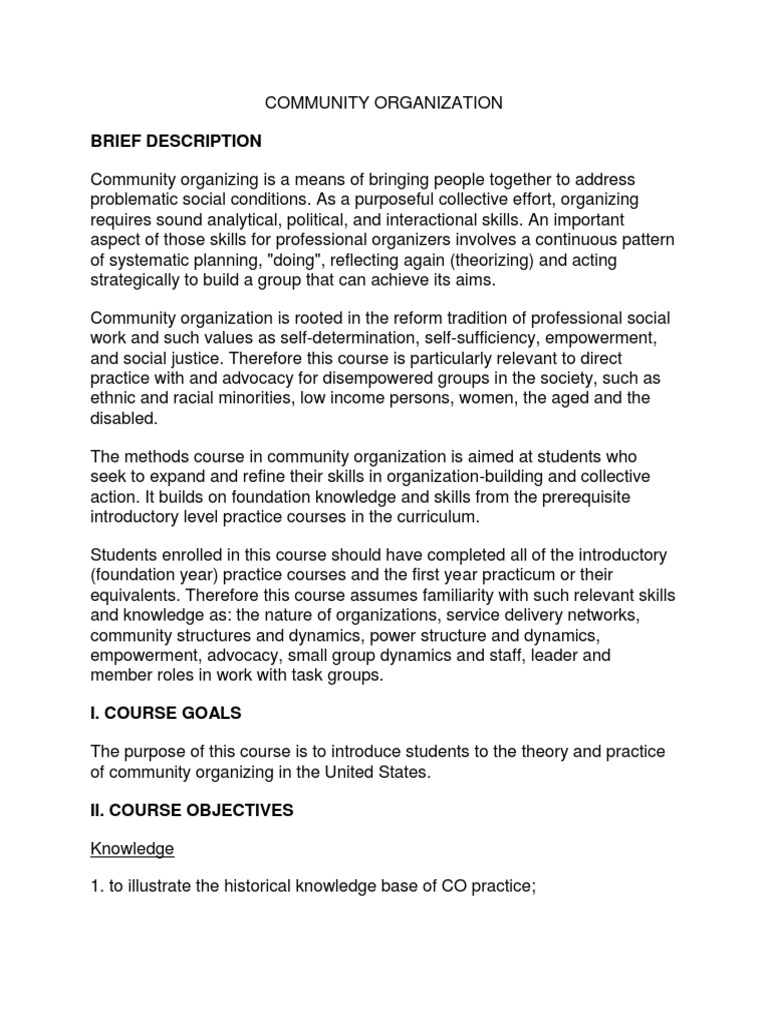 Community Organization | PDF | Community Organizing | Critical Thinking