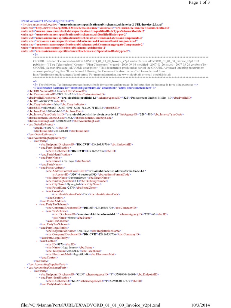 UBL Invoice | PDF | World Wide Web Consortium Standards | Invoice