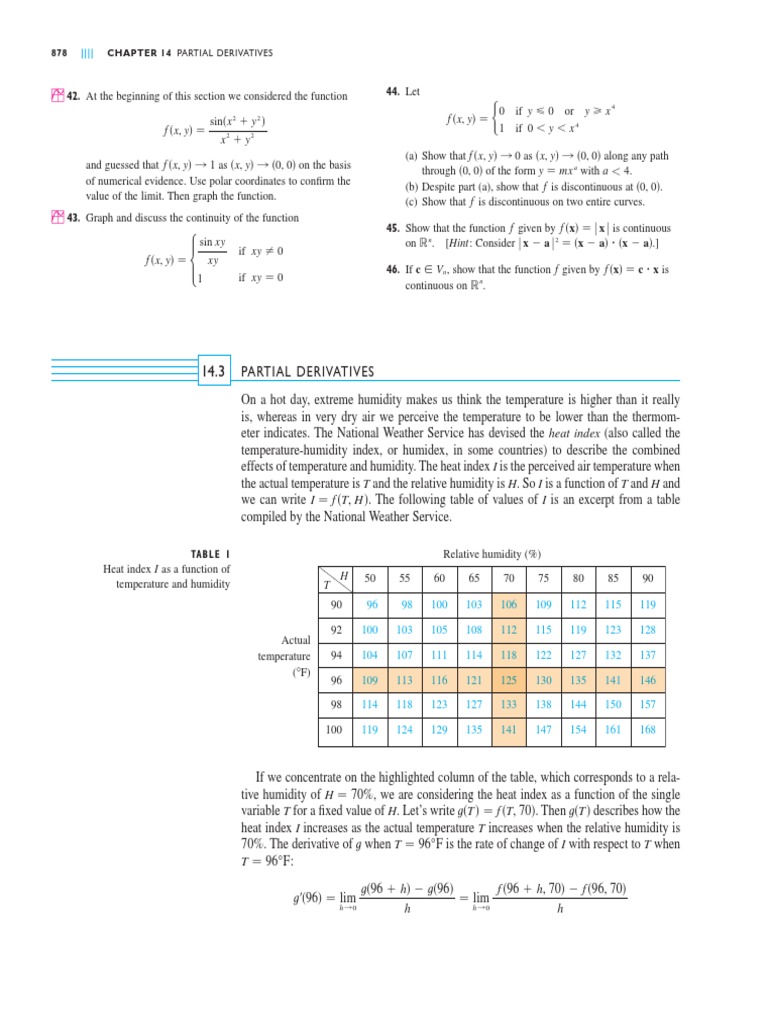 878 Chapter 14 Partial Derivatives | PDF | Derivative | Variable (Mathematics)
