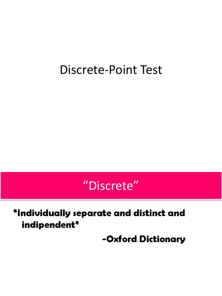 Discrete-Point Test & Comm | PDF | Question | Test (Assessment)