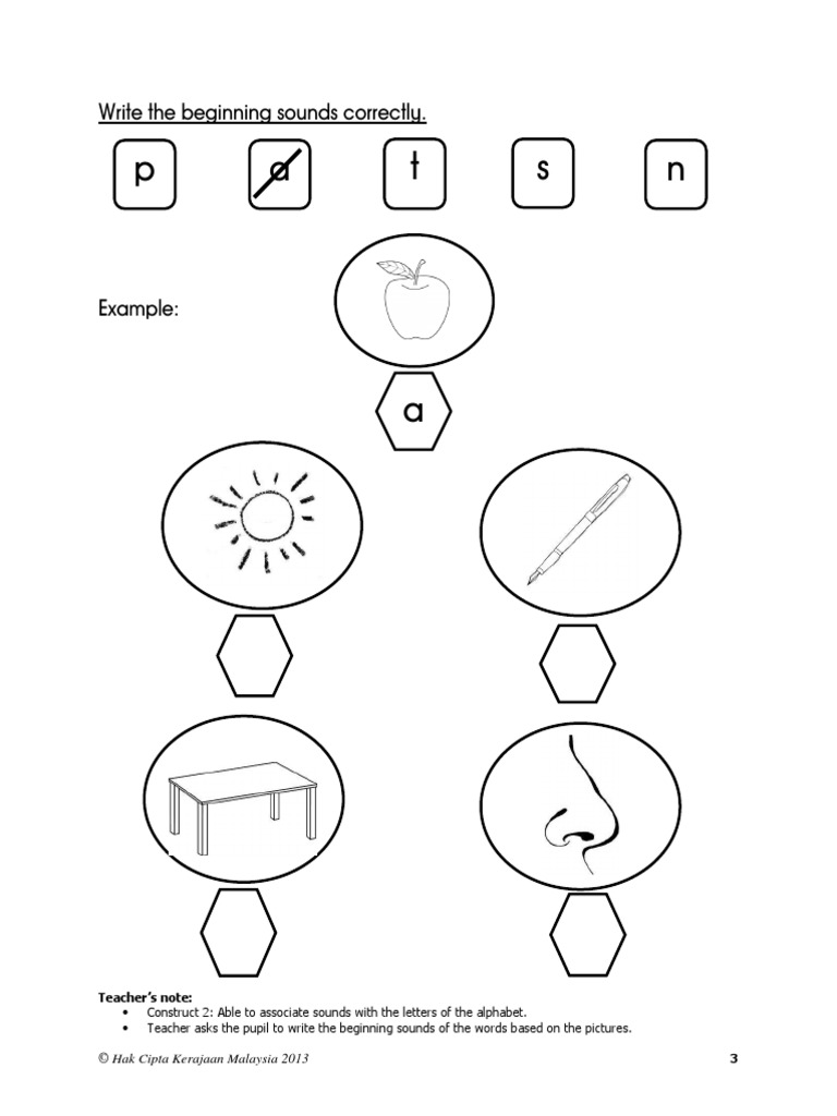 Beginning Sounds Writing Activity | PDF | Language Arts & Discipline | Art