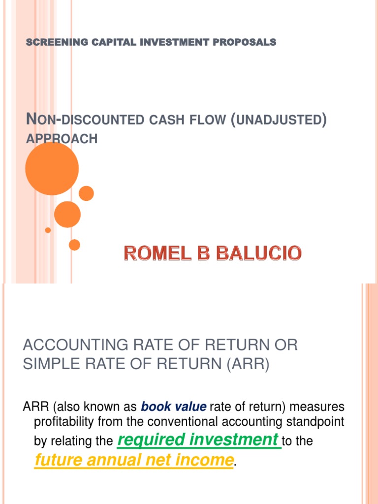 ARR Method for Capital Investment Analysis | PDF