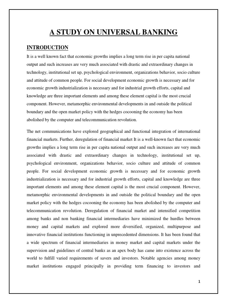 Universal Banking Explained | PDF | Reserve Bank Of India | Banks