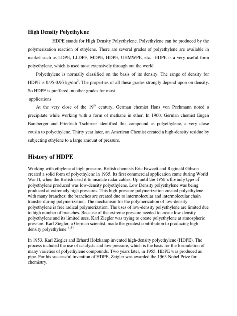 Production of Polyethylene | PDF | Polyethylene | Polymerization