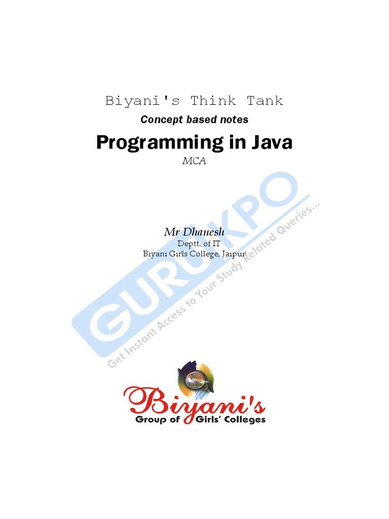 Java 2 | PDF | Class (Computer Programming) | Inheritance (Object ...