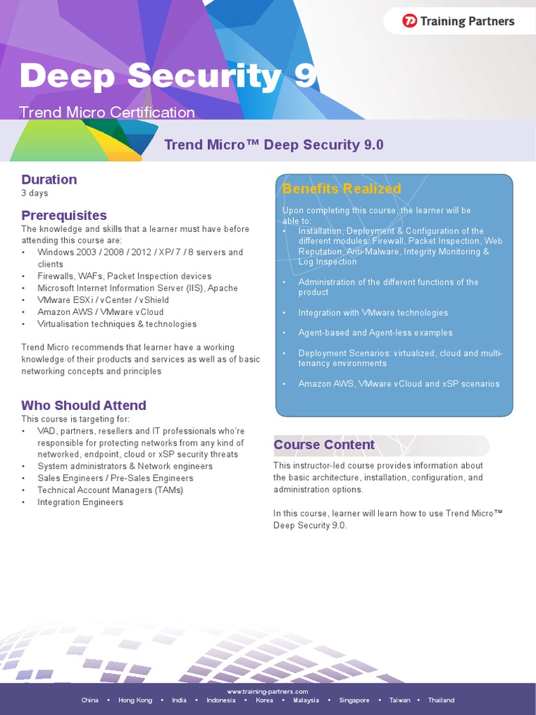 Deep Security 9: Trend Micro Certification | PDF | Firewall (Computing ...