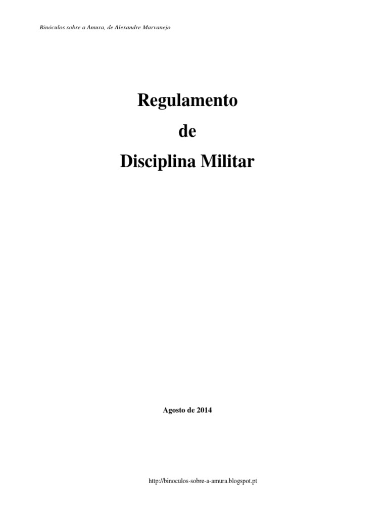 Regulamento Disciplina Militar PDF | PDF | Oficial (Forças Armadas ...