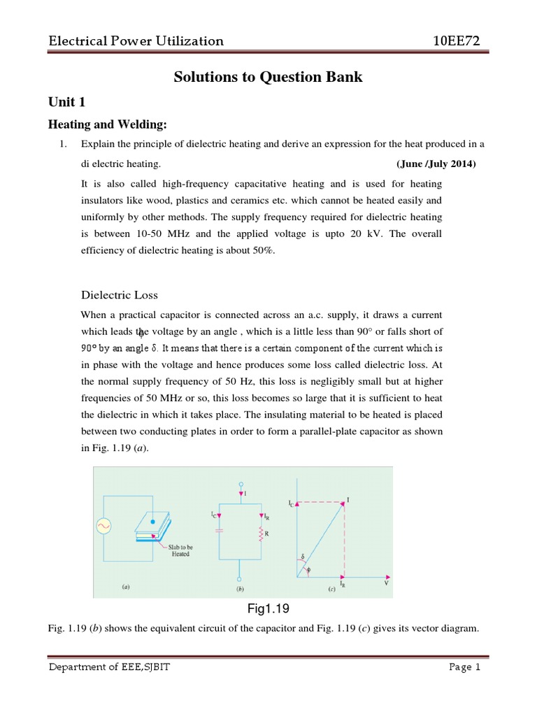 Eee Vii Electrical Power Utilization (10ee72) Solution | PDF ...