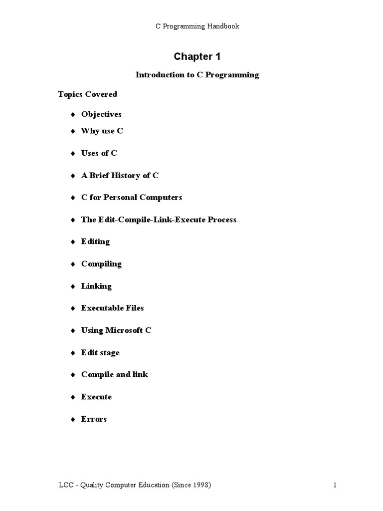 C Handbook | Download Free PDF | C (Programming Language) | Control Flow