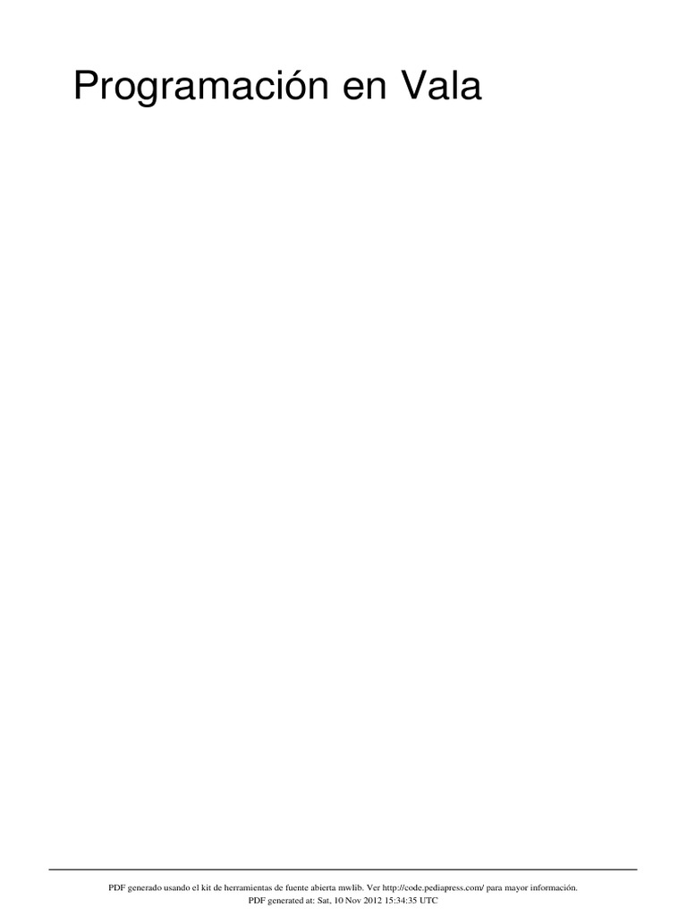 Programacion en Vala PDF | PDF | Lenguaje de programación | Compilador