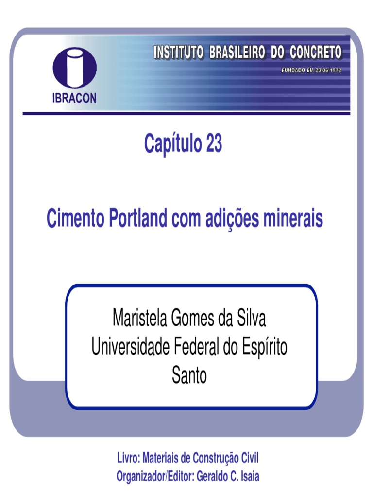 Cimento Portland Com Adições Minerais PDF | PDF | Cimento | Umidade