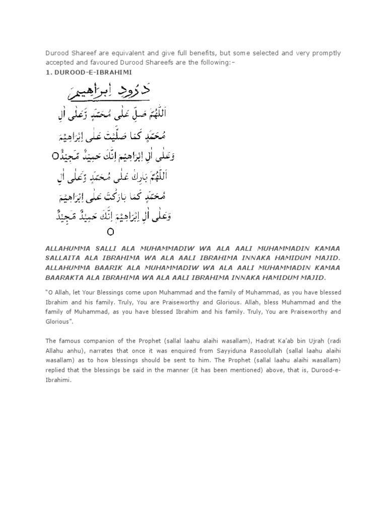 Durood Shareef (1 10) | PDF | Prophets Of Islam | Islamic Theology