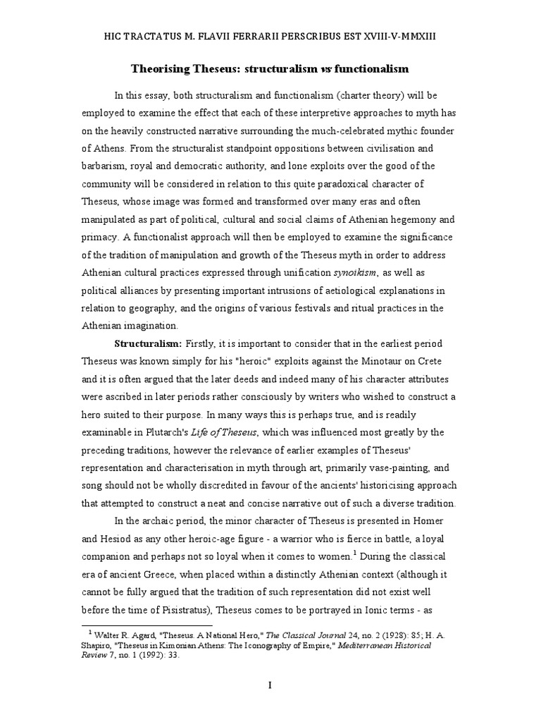 Theorising Theseus - Structuralism Vs Functionalism-Libre PDF | PDF ...