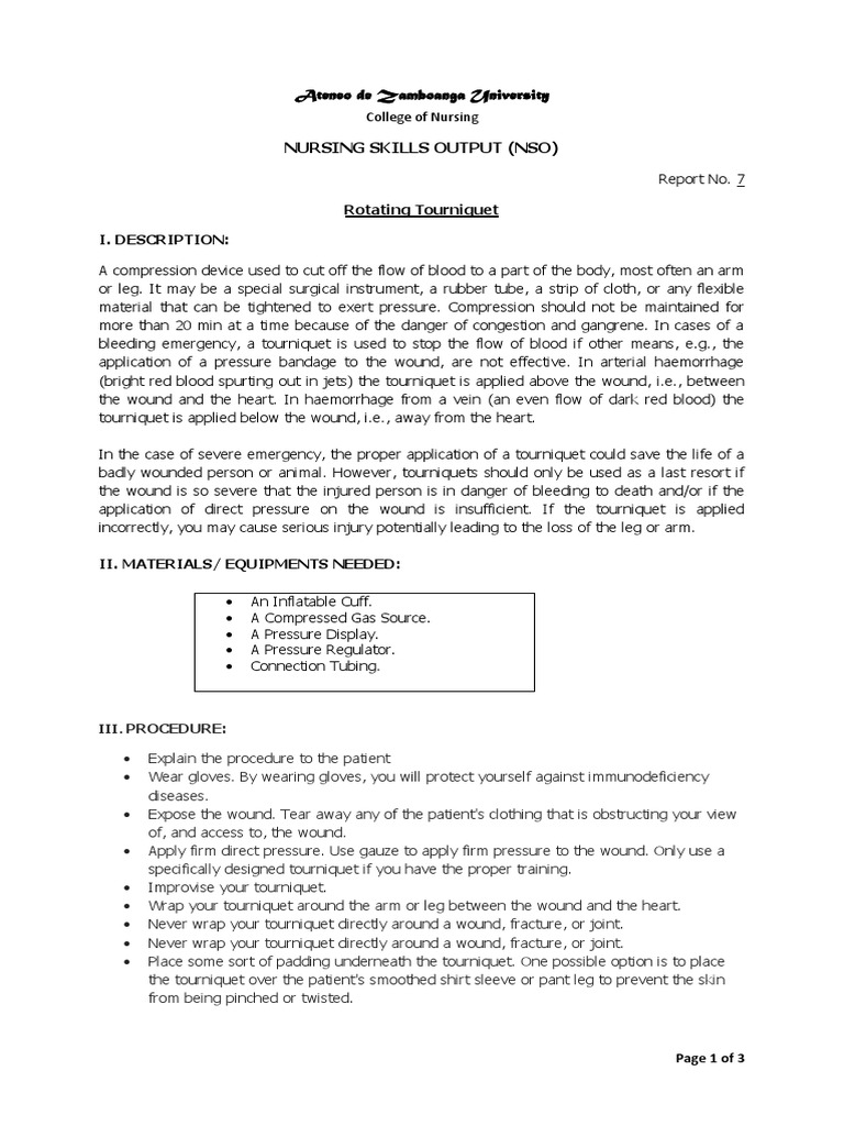 Rotating Tourniquet | PDF | Hemodynamics | Bleeding