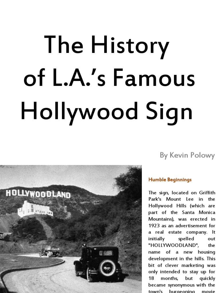 Hollywood Sign History - Pps | PDF | Leisure