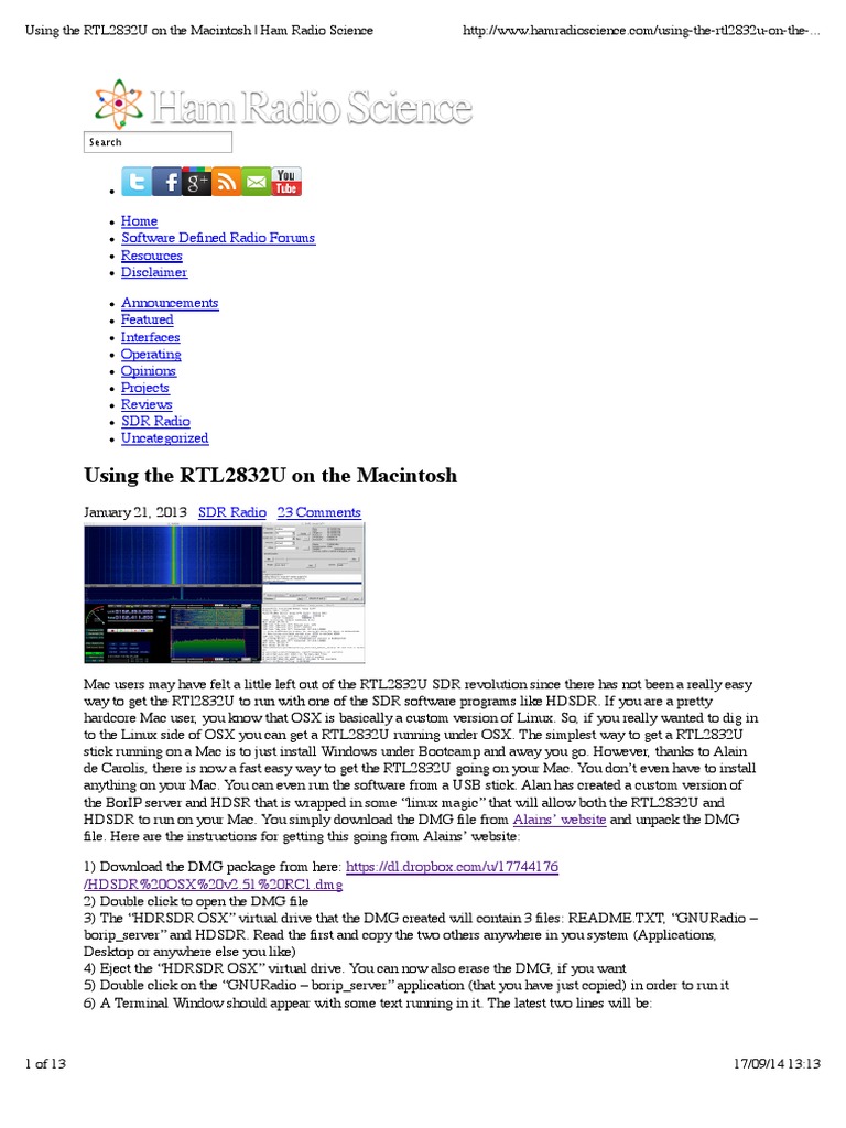 RTL2832U Setup on MacOS | PDF | Mac Os | Macintosh
