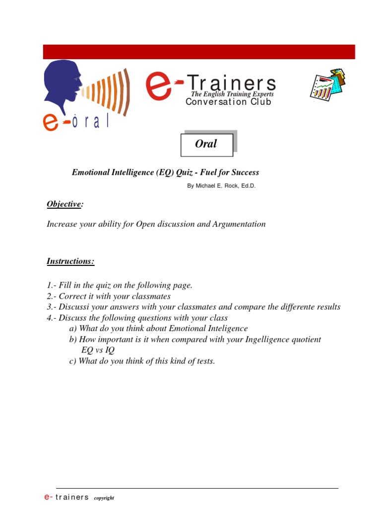 Emotional Intelligence Quiz | Emotional Intelligence | Intelligence ...