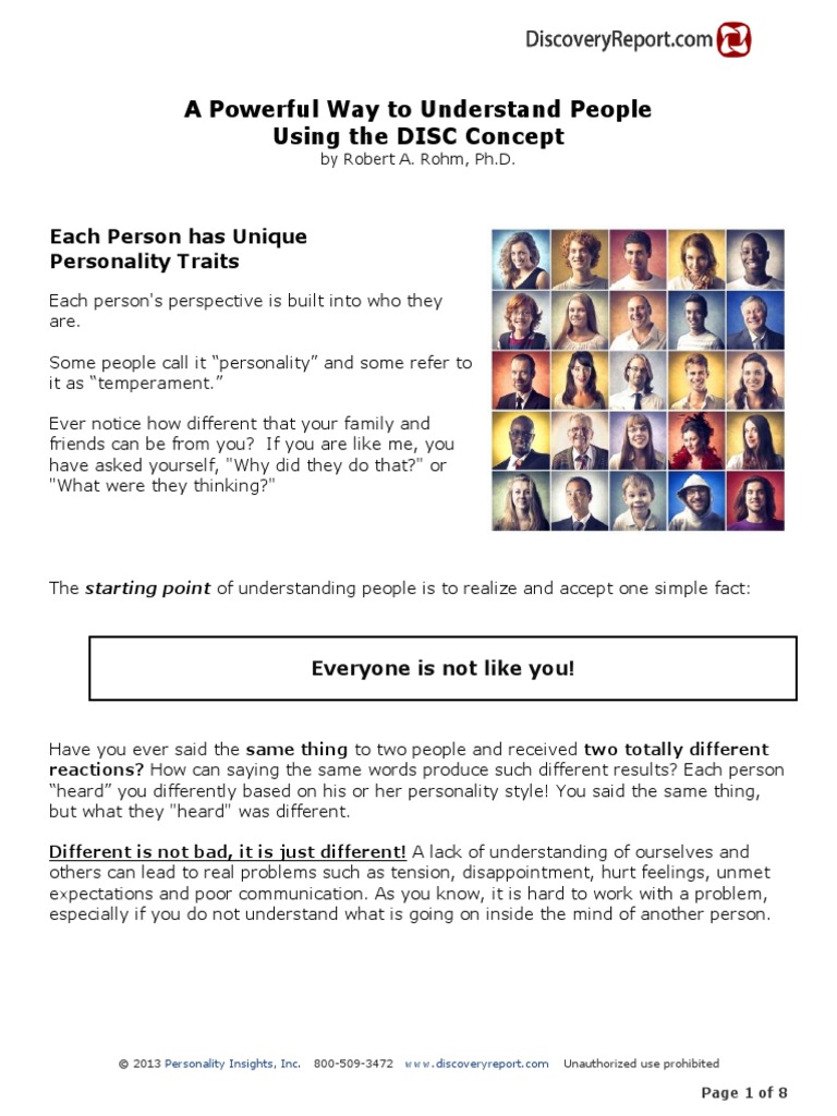 Understanding People Disc Personality Traits | PDF | Insight | Intelligence