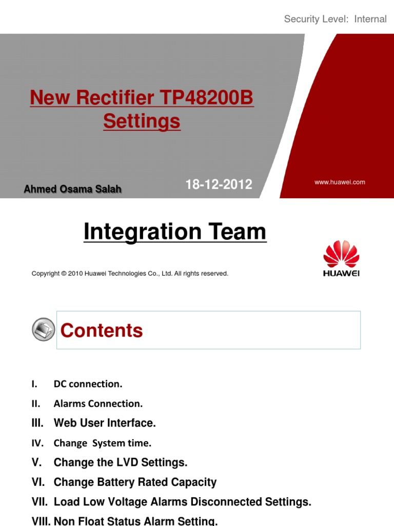New Rectifier TP48200B Settings | PDF | Battery (Electricity) | Rectifier