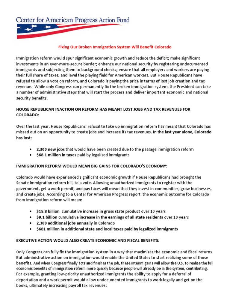 CAPAF CO Immigration Fact Sheet | PDF | Immigration Reform | Immigration