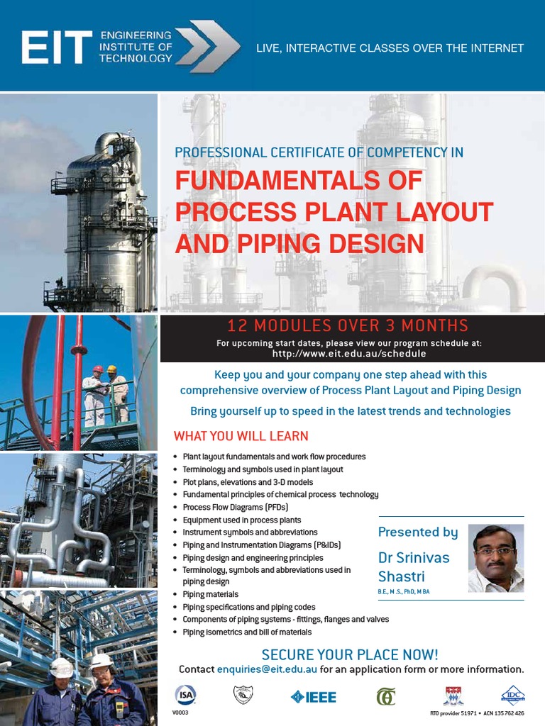 Fundamentals of Process Plant Layout and Piping Design: 12 Modules Over ...