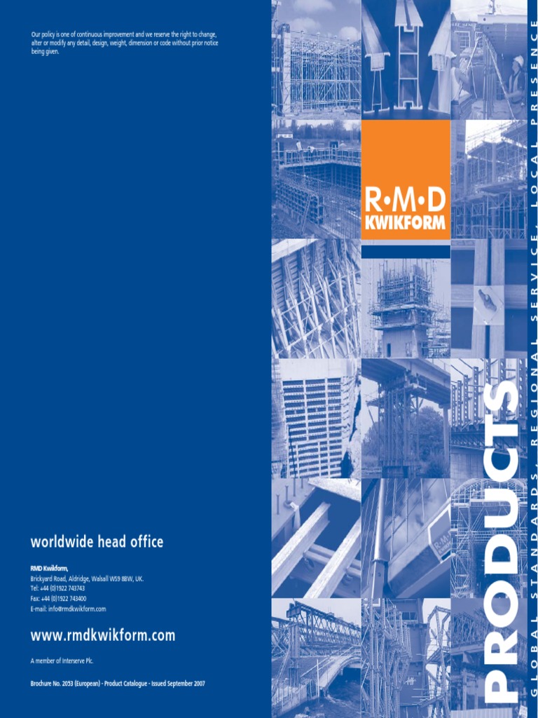 RMD Formwork System | PDF | Concrete | Building Materials