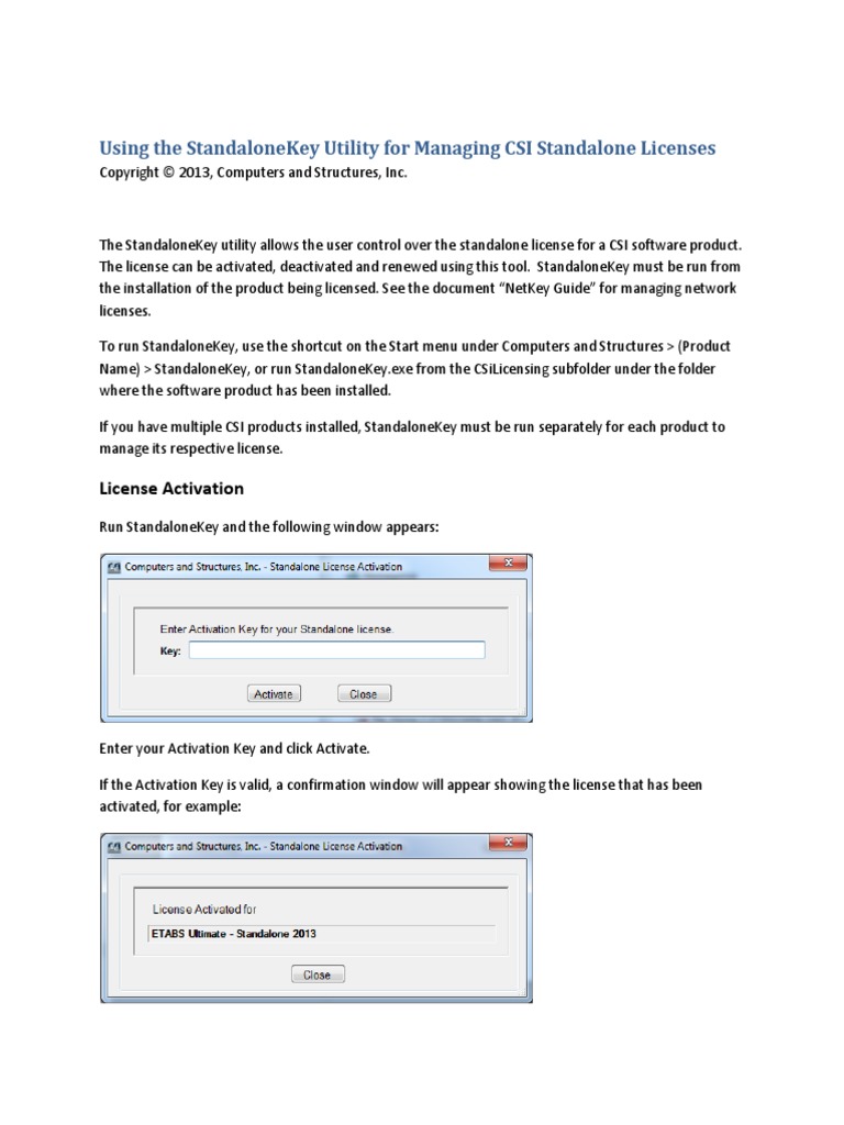 Using The Standalonekey Utility For Managing Csi Standalone Licenses ...