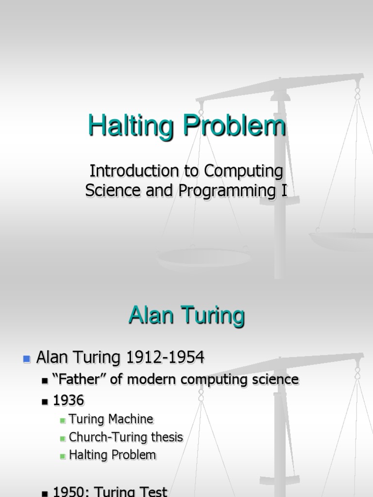 Halting Problem: Introduction To Computing Science and Programming I | PDF | Cognitive Science ...