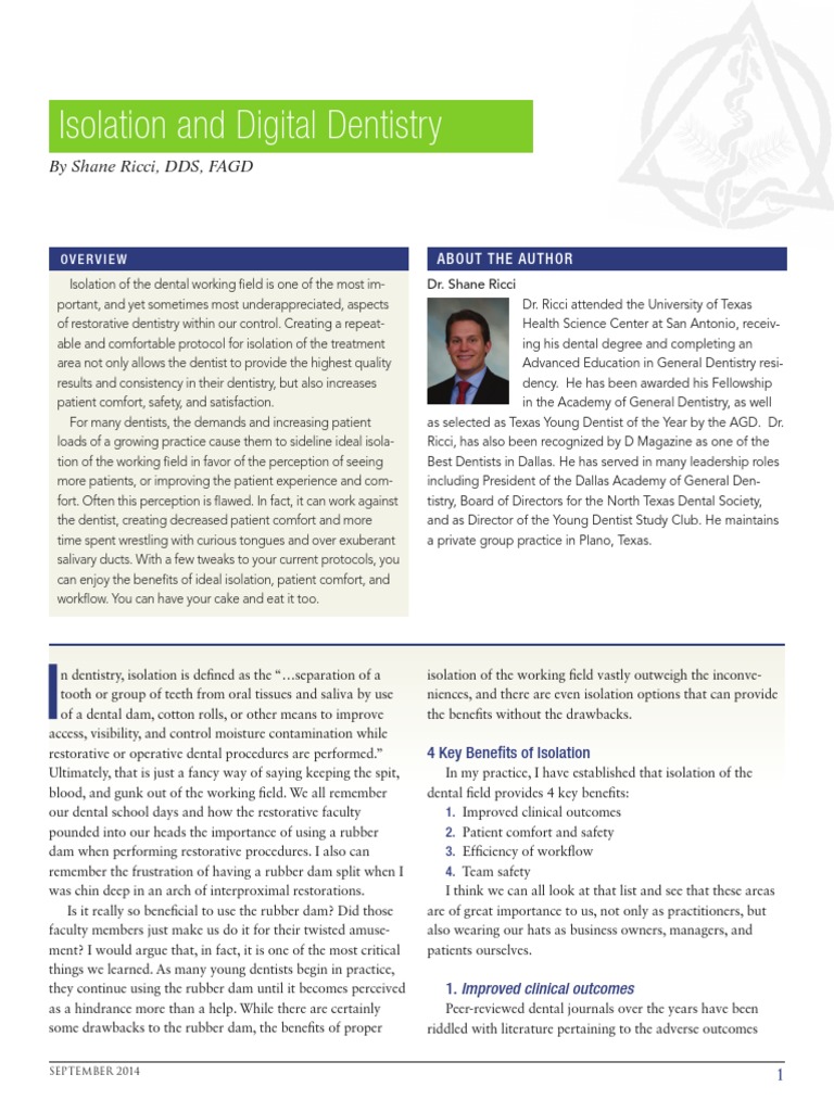 Isolite - Isolation and Digital - Ricci PDF | PDF | Dentistry | Tooth ...