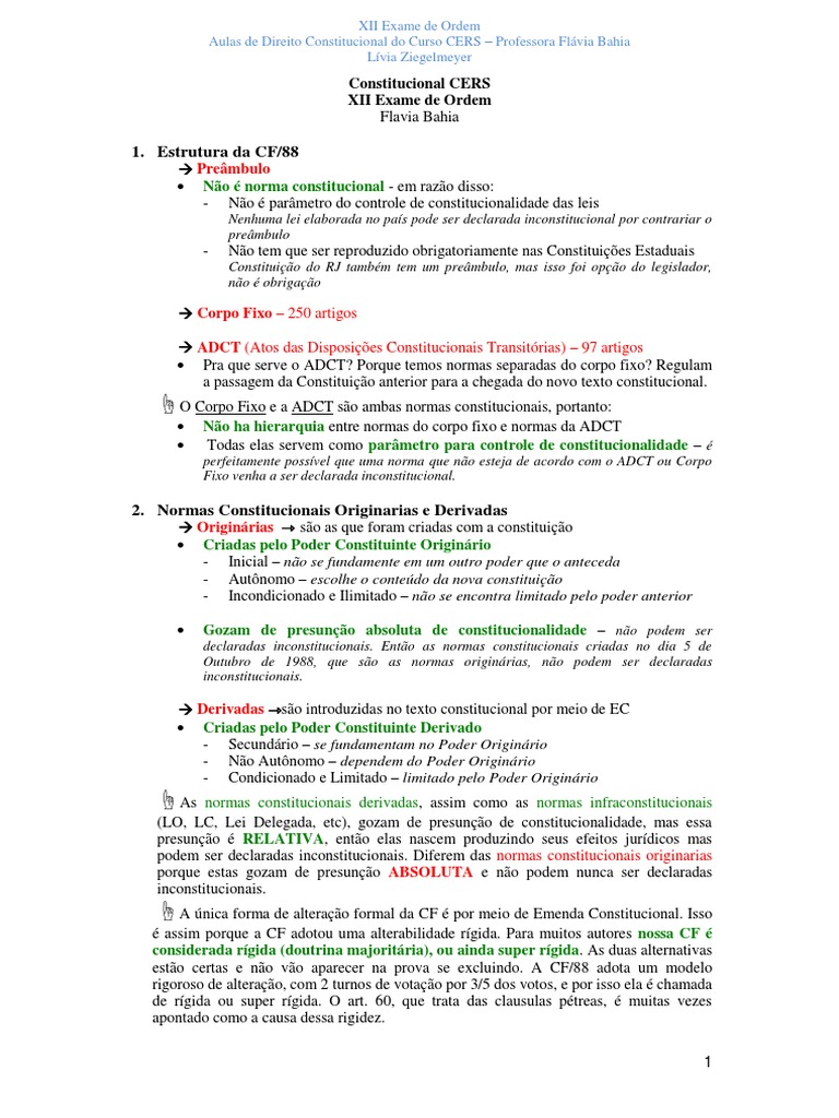 Estrutura e Limites da CF/88 | PDF | Emenda Constitucional | Nacionalidade