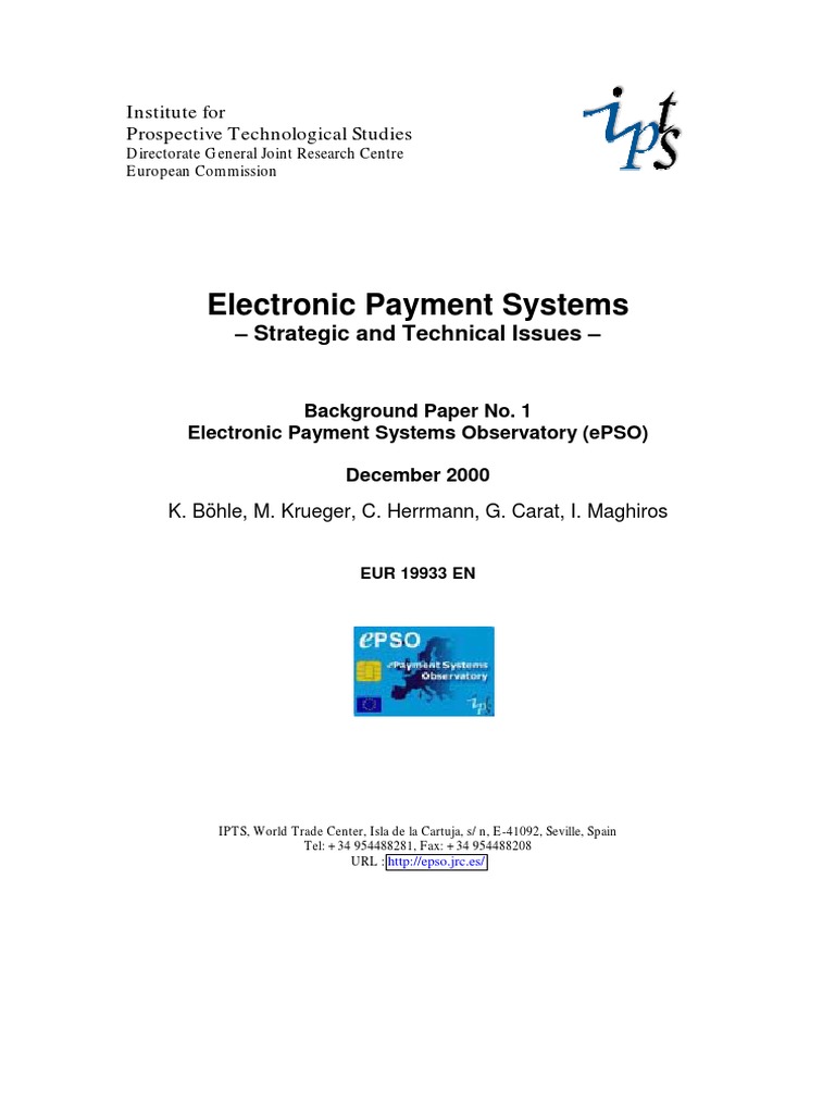 Electronic Payment Systems: - Strategic and Technical Issues | PDF ...