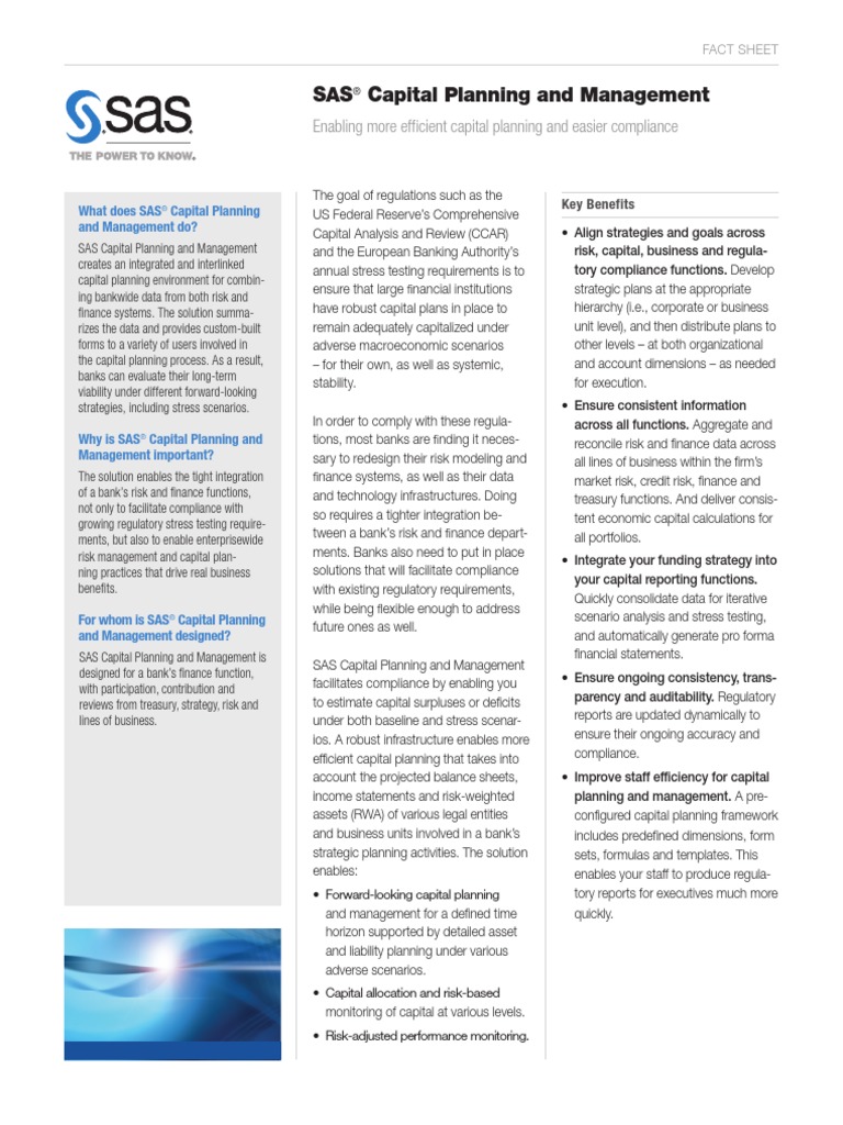 SAS Capital Planning Factsheet | PDF | Sas (Software) | Business Process