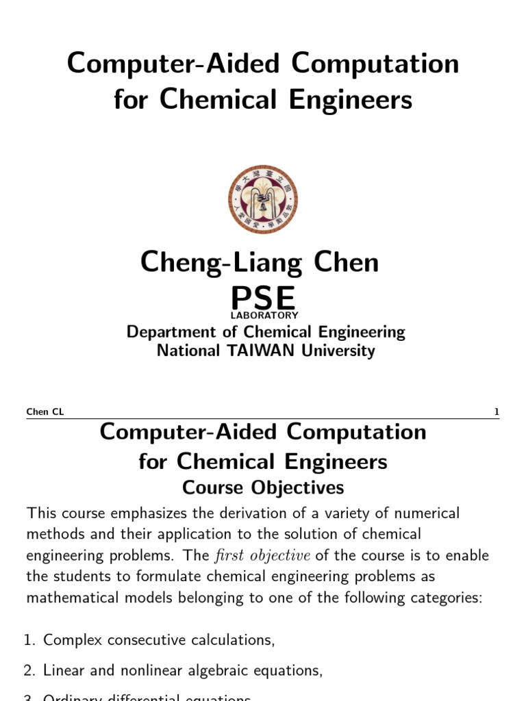 00 Computer-Aided Computation For Chemical Engineers PDF | PDF ...