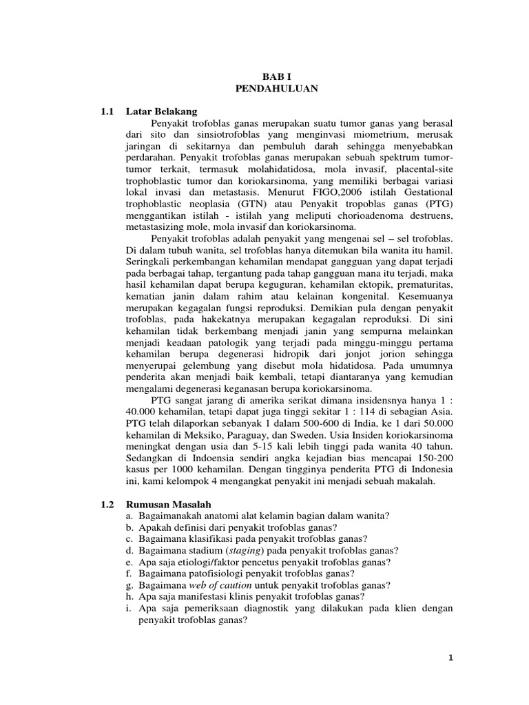 T6 - SGD Klp. 4 (Penyakit Trofoblas Ganas) Bu. Esti | PDF