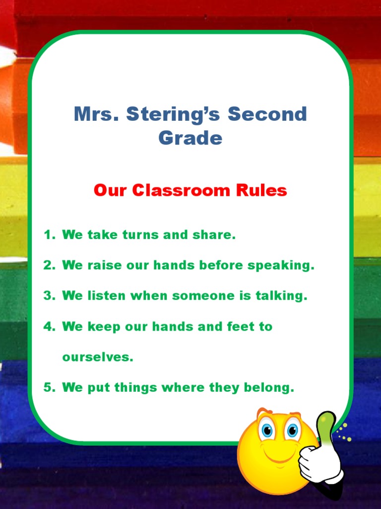 Second Grade Classroom Rules | PDF