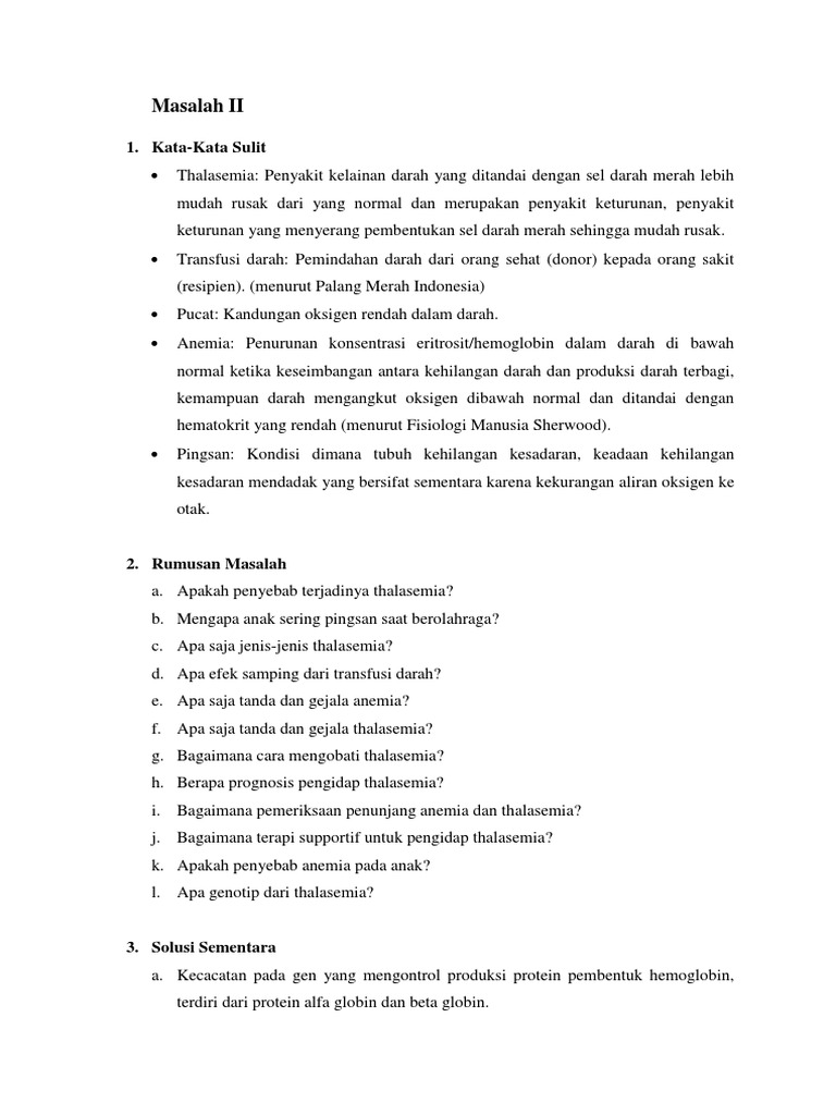 Hasil Diskusi Tutorial 1.2 Anemia | PDF