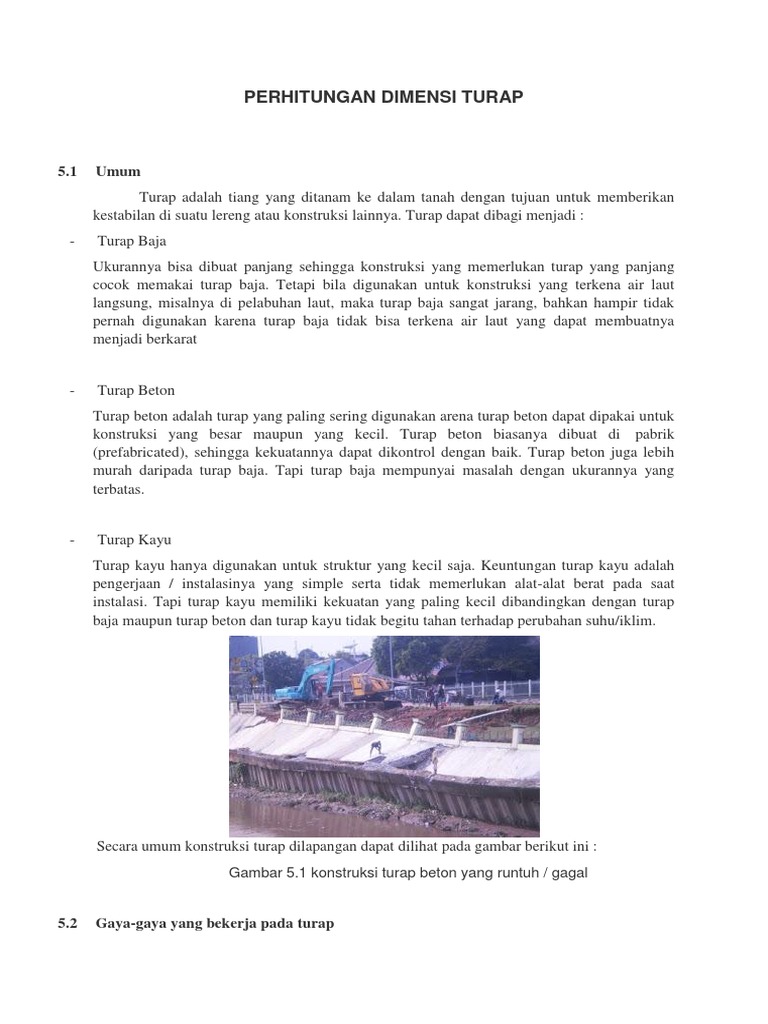 Perhitungan Dimensi Turap | PDF