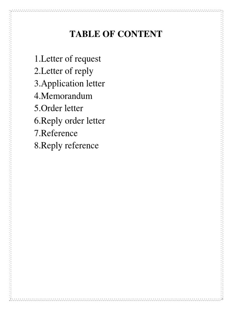 1.letter of Request 2.letter of Reply 3.application Letter 4.memorandum ...