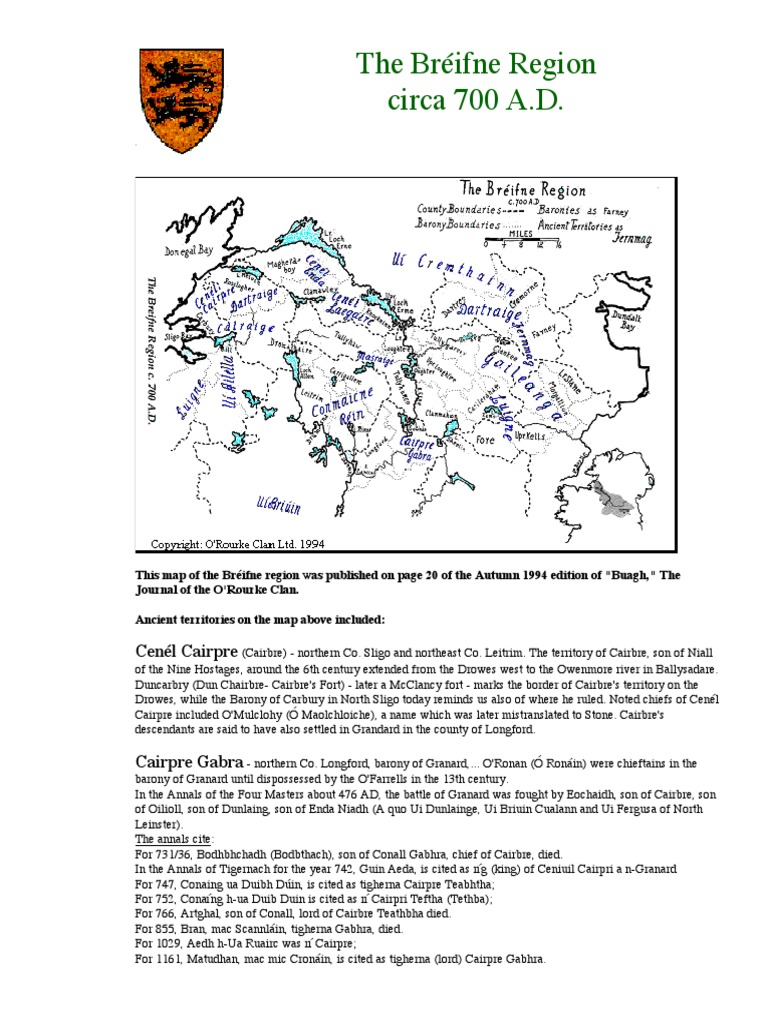 The Bréifne Region | PDF | Gaels | Irish Genealogy