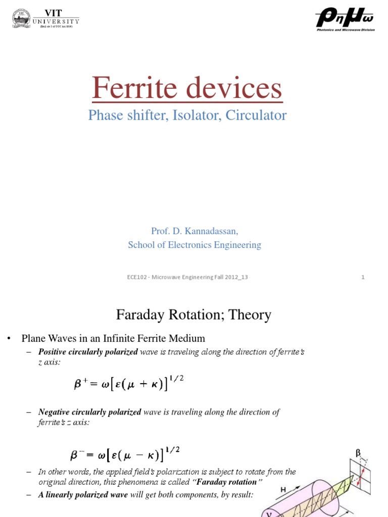 Isolator Circulator Phase Shifter | PDF | Polarization (Waves) | Waves