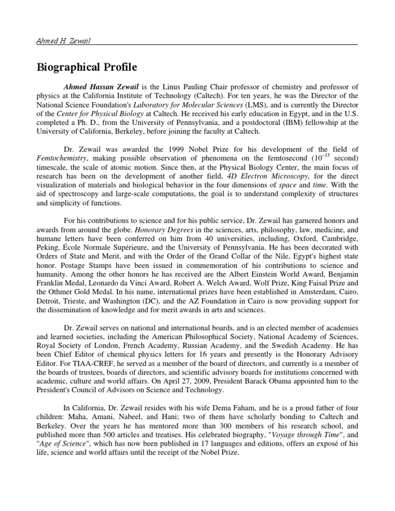 Biographical Profile | PDF | Science And Technology | Science