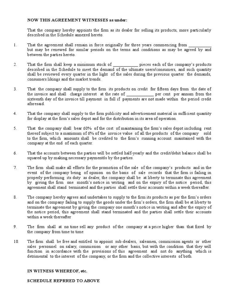 Now This Agreement Witnesses As Under | PDF | Sales | Interest