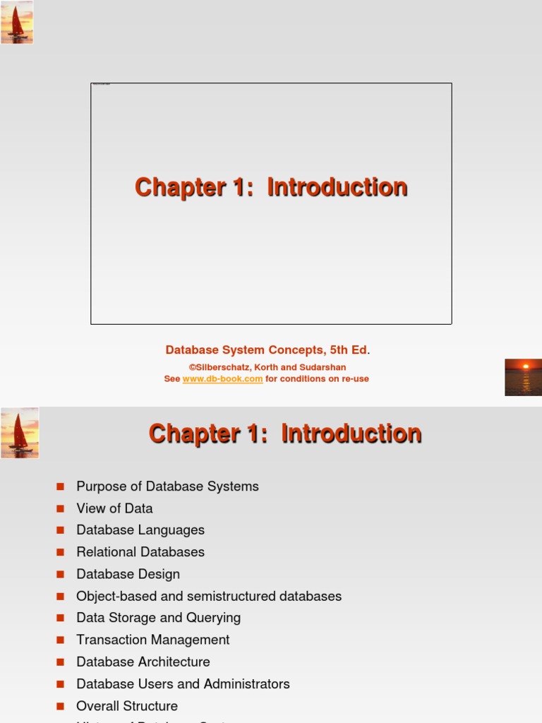 Chapter 1: Introduction: Database System Concepts, 5th Ed | PDF | Data Model | Databases