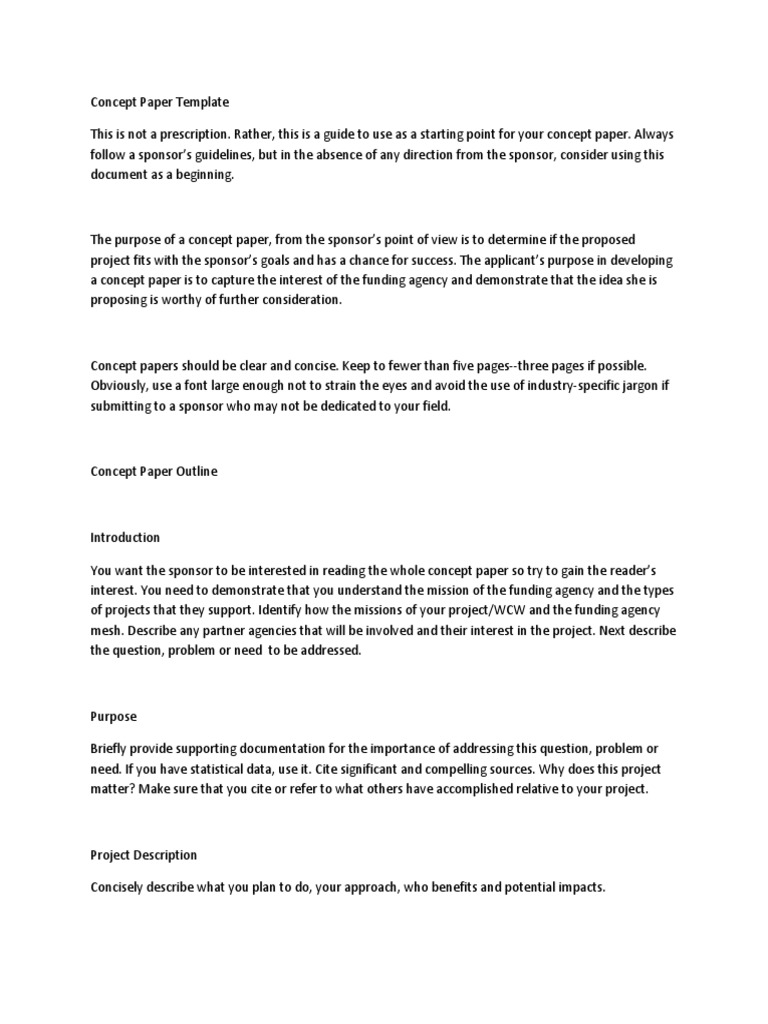 Concept Paper Template | PDF | Goal | Cognition